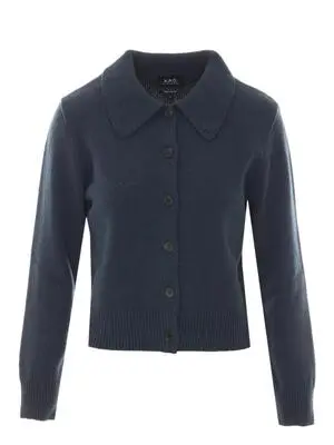 A.p.c. A.P.C. Long Sleeve Cardigan With Turn-Down Collar No
