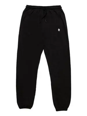 MARCELO BURLON COUNTY OF MILAN Cross Embroidered Track Pants - Black