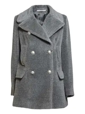 Tagliatore Long-sleeved Double-breasted Coat - Gray