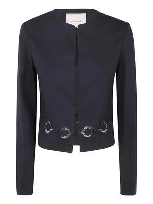 TWINSET Embroidered Cropped Jacket - Black