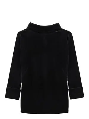 DOROTHEE SCHUMACHER Dorothee Schumacher Velvet Turtleneck Top With Three-Quarter Sleeves