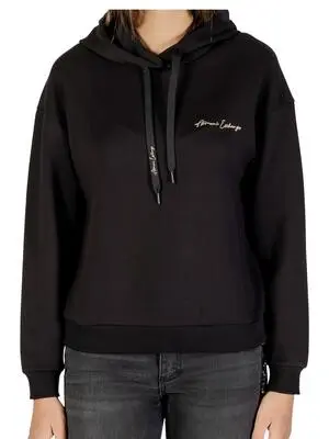 Armani Exchange Long-sleeved Hooded Sweatshirt - Black