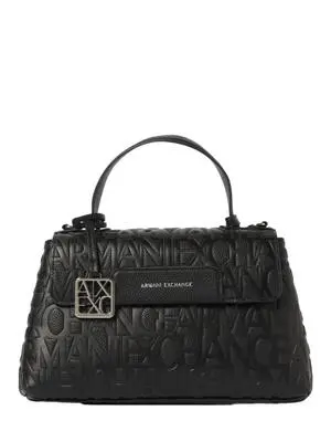 Armani Exchange Embossed Logo Shoulder Bag - Black