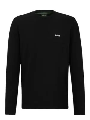 Hugo Boss Contrast-logo Stretch Long-sleeved T-shirt - Black
