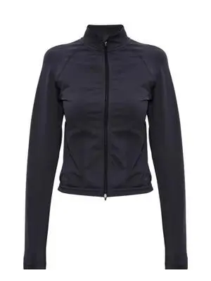 SAMSOE SAMSOE Ribbed Raglan-sleeve Sweatshirt - Off Black