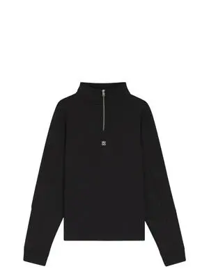 Hugo Boss Quarter Zip Panel Sweater - Black