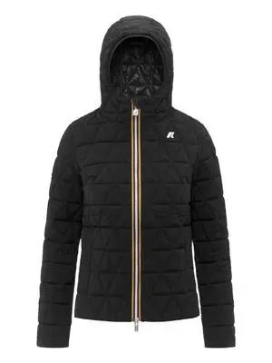 K-WAY Hooded Quilted Zip-up Jacket - Black