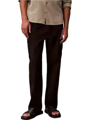 Calvin Klein Cotton Stretch Cargo Trousers - Black