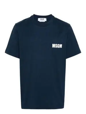 MSGM Logo Printed Crewneck T-shirt - Black