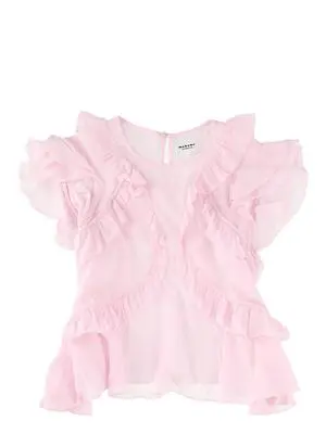 Isabel Marant Étoile Nalou" Ruffled Short Sleeve Top - Pink