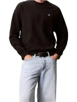 Calvin Klein Oversized Cotton Terry Sweatshirt - Black