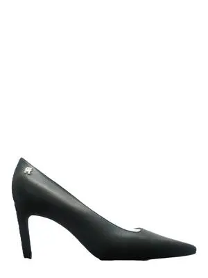 Tommy Hilfiger Pointed Logo Heeled Pumps - Black