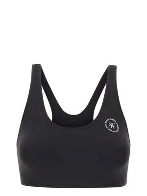 SPORTY  RICH Sporty Rich Logo Performance Bra - Black