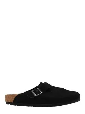 BIRKENSTOCK Boston Suede Clogs - Black
