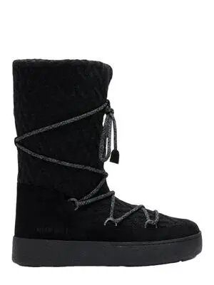 MOON BOOT Moon Boot Lace-Up Knit Upper Boots