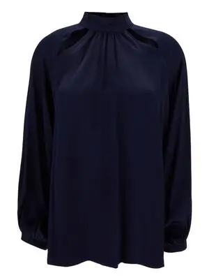 SEMICOUTURE Long-sleeved Blouse With Cut-out Detail - Black
