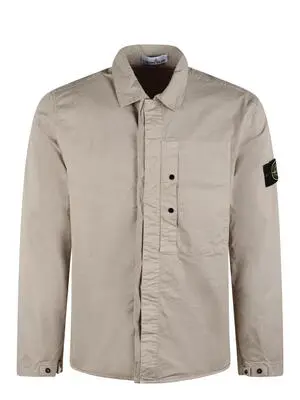 Stone Island Compass Patch Long-sleeved Overshirt - Nude