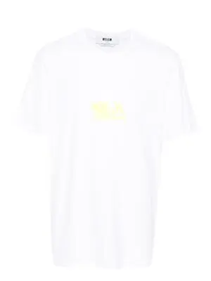MSGM Logo-print Cotton T-shirt - White