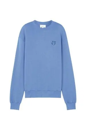 Maison Kitsuné Fox Head Patch Crewneck Sweatshirt - Blue