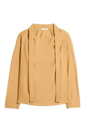 LEMAIRE Ascot Long-sleeved Blouse - Nude