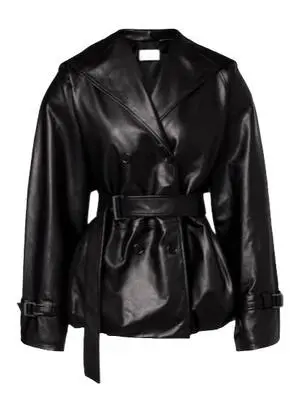 Magda Butrym Long Sleeved Leather Jacket - Black