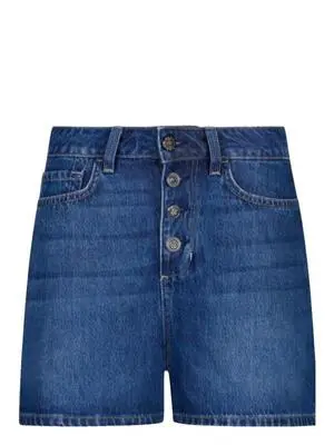 Liu Jo High-rise Denim Shorts With Button Detail - Blue