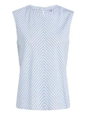 Tommy Hilfiger Sleeveless Striped Blouse - Blue