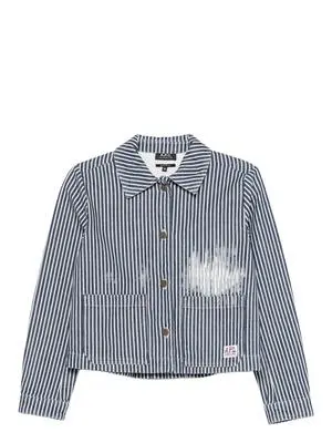 A.p.c. Frida Striped Single-breasted Jacket - Gray