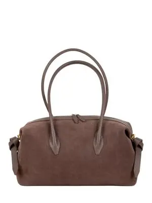 Yuzefi Zippered Shoulder Bag - Brown