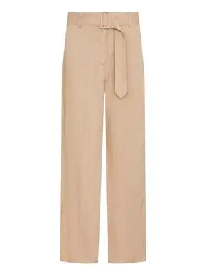 Marella Belted Casual Pants - Beige