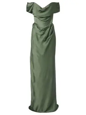 VIVIENNE WESTWOOD Nova Cocotte Draped Satin Bustier Gown - Green