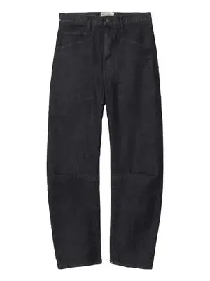 NILI LOTAN Denim Trousers With Belt Loops And Draped Pockets - Black