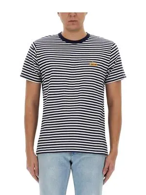 Woolrich Logo Embroidered Striped T-shirt - Multicolor