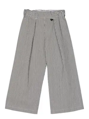 Monnalisa Striped Wide-leg Trousers - Gray