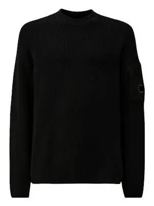 C.P. COMPANY C.P. Company Round Neck Lens Detail Knit Sweater