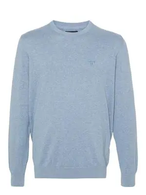 Barbour Pima Crewneck Jumper With Logo Embroidery - Blue