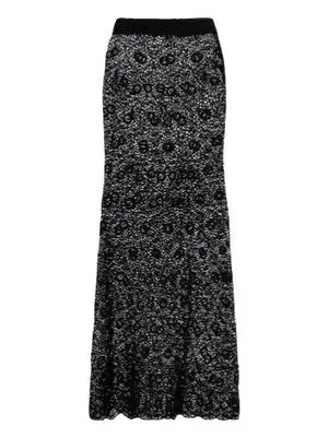 NILI LOTAN Nika Crochet Maxi Skirt - Black
