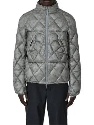 ROA Diamond-quilted Hooded Jacket - Silver-gray