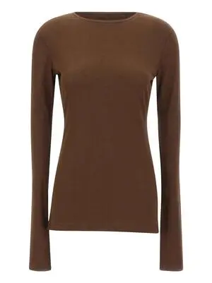 ENTIRE STUDIOS Sheer Long Sleeve Top - Brown