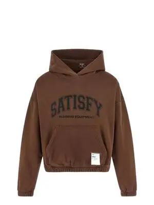 Satisfy Long-sleeved Hoodie With Kangaroo Pocket - Brown