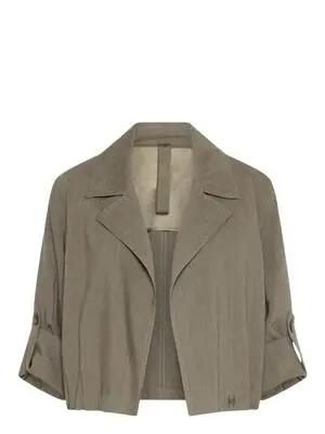 Marella Stretch Viscose And Linen Jacket - Brown