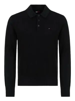 Tommy Hilfiger Long-sleeved Polo Shirt - Black