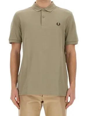 Fred Perry Logo Accent Polo Shirt - Gray