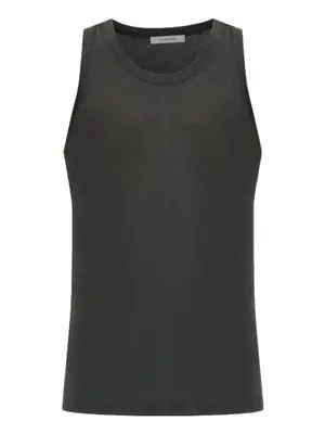 ENTIRE STUDIOS Sheer Crew Neck Tank Top - Grey