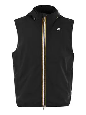 K-WAY Hooded Zip-up Vest - Black
