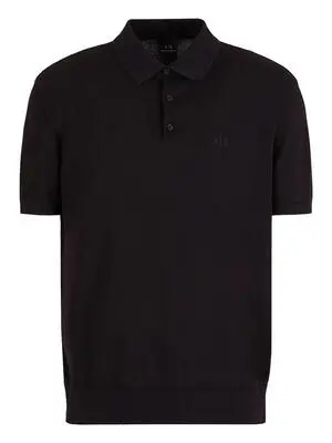 Armani Exchange Short-sleeved Polo Shirt - Black
