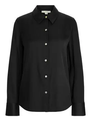 Vince Long Sleeve Button-up Shirt - Black