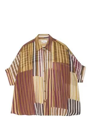 OTTOD'AME Striped Shirt - Brown