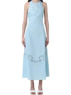 TWINSET Poplin Embroidered Dress - Blue