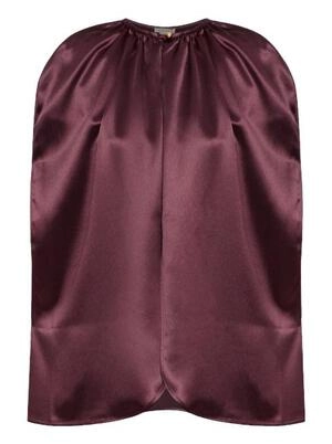 BY MALENE BIRGER Sleeveless Cape With Pleats And Gold Buttons - Red